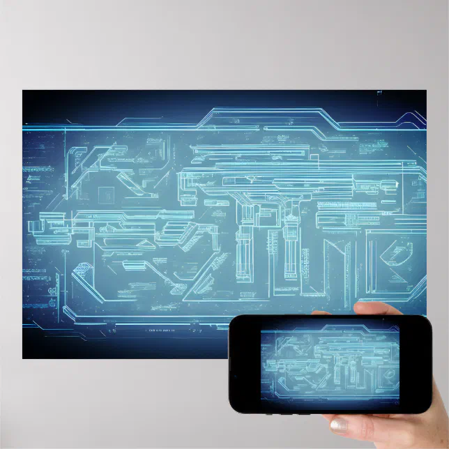 Tech Schematic Poster Zazzle
