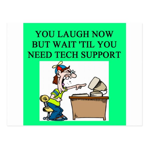 tech support joke postcard | Zazzle