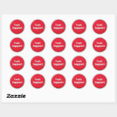 Tech Support Red Panic Button Classic Round Sticker | Zazzle