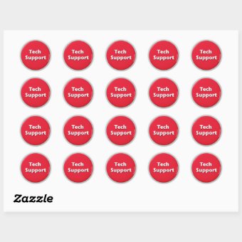 Tech Support Red Panic Button Classic Round Sticker | Zazzle