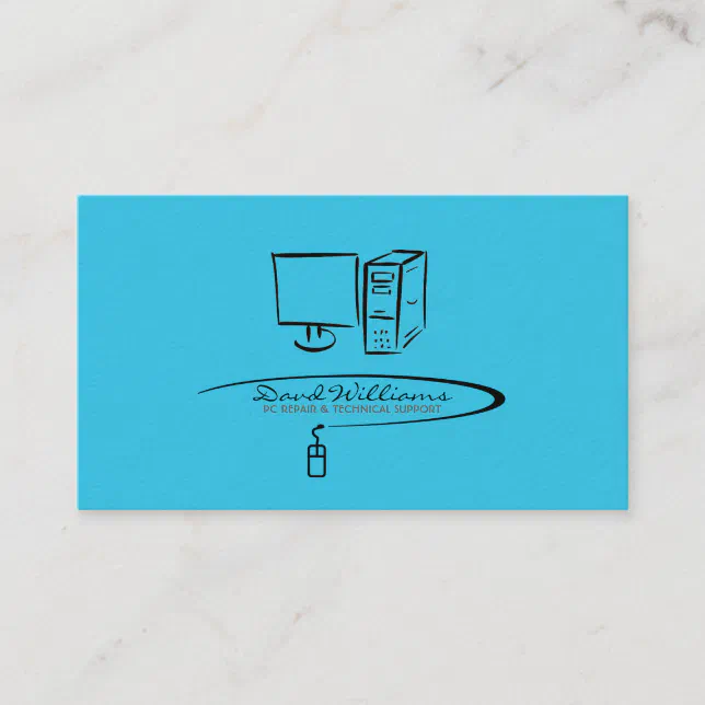 Tech Support/Repair Business Card (Blue Version) | Zazzle
