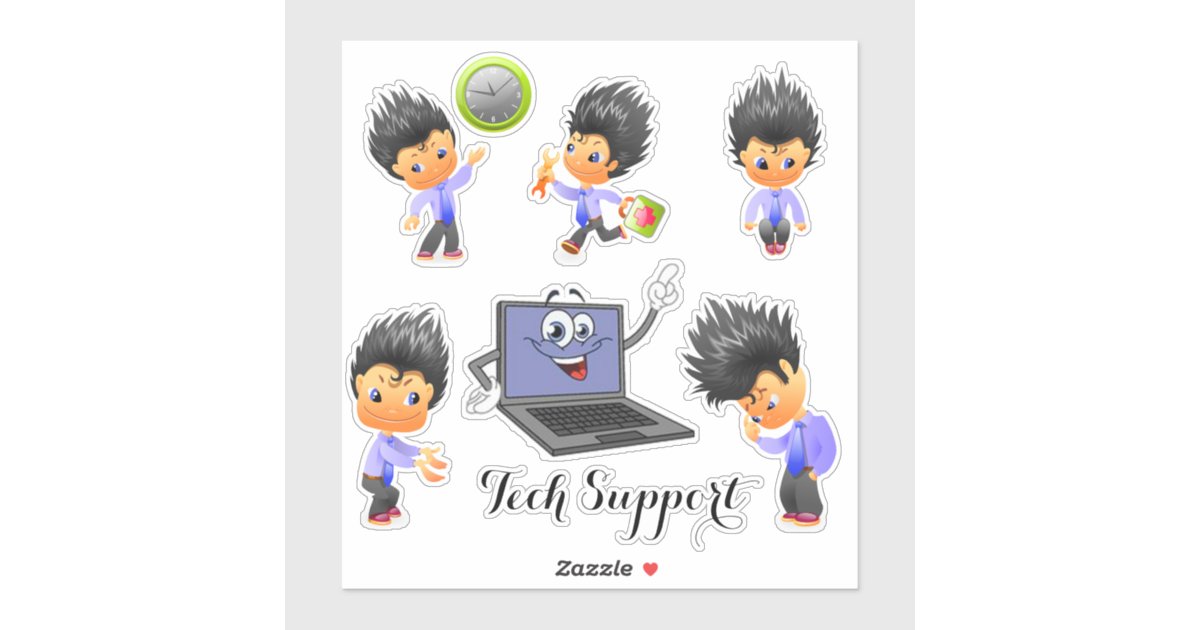 Tech Support Sticker | Zazzle