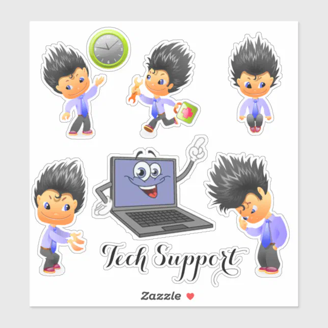 Tech Support Sticker | Zazzle