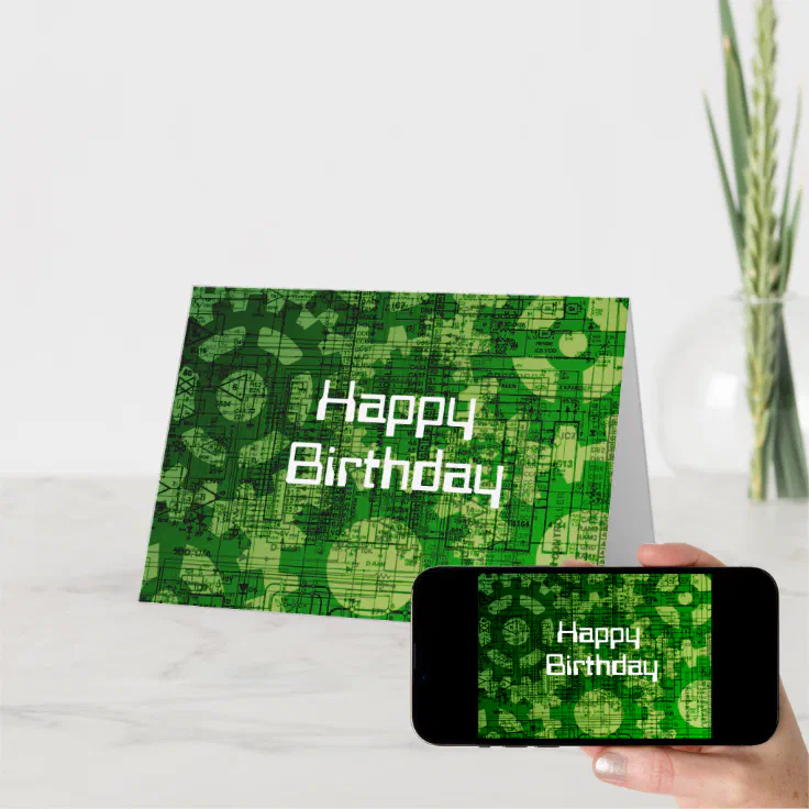 Tech Themed Birthday Card | Zazzle