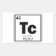 Technetium chemical element symbol chemistry formu rectangular sticker ...