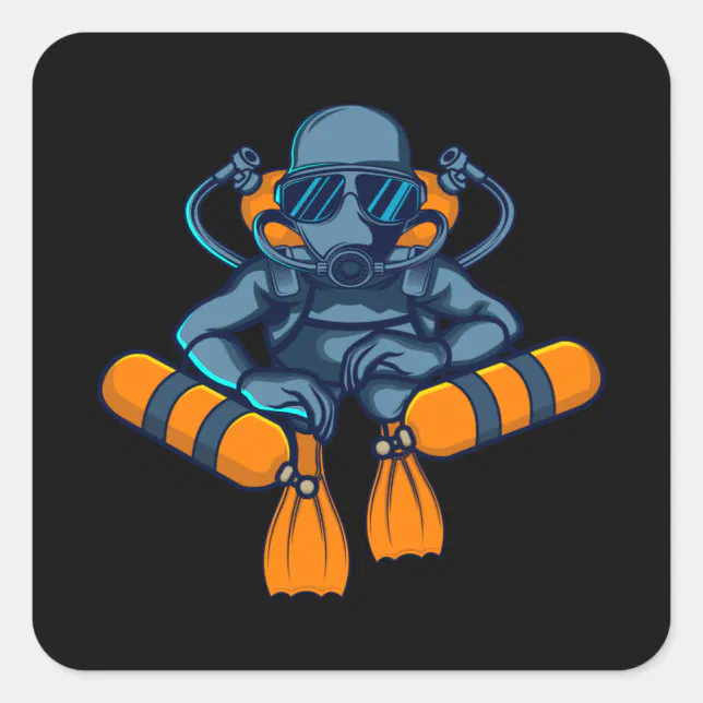 Technical Diver Technical Divers Rebreather Square Sticker | Zazzle