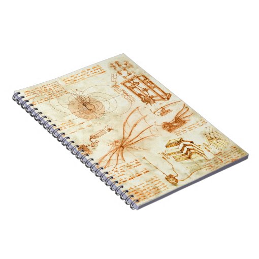 Technical drawing & sketches by Leonardo Da Vinci Notebook | Zazzle