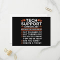 Technical Support Checklist Computer IT Programmer Invitation Postcard ...