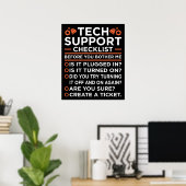 Technical Support Checklist Computer IT Programmer Poster | Zazzle