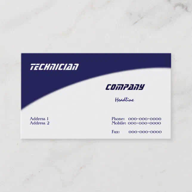 Technician Business Card | Zazzle