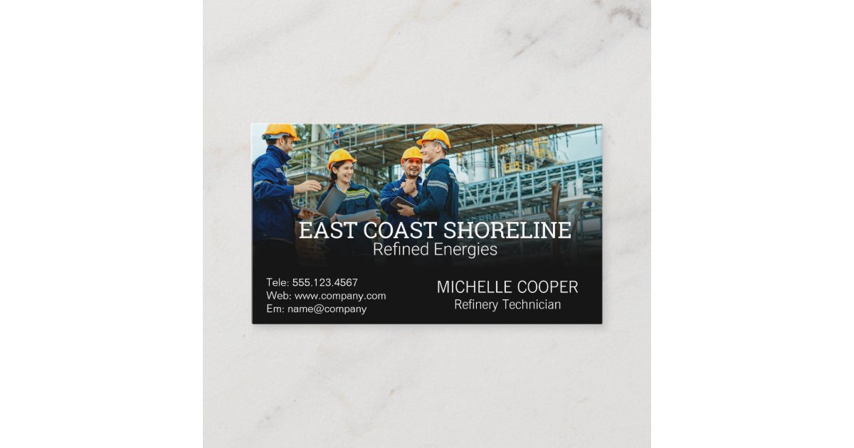 Technician Engineers | Oil Refinery Business Card | Zazzle