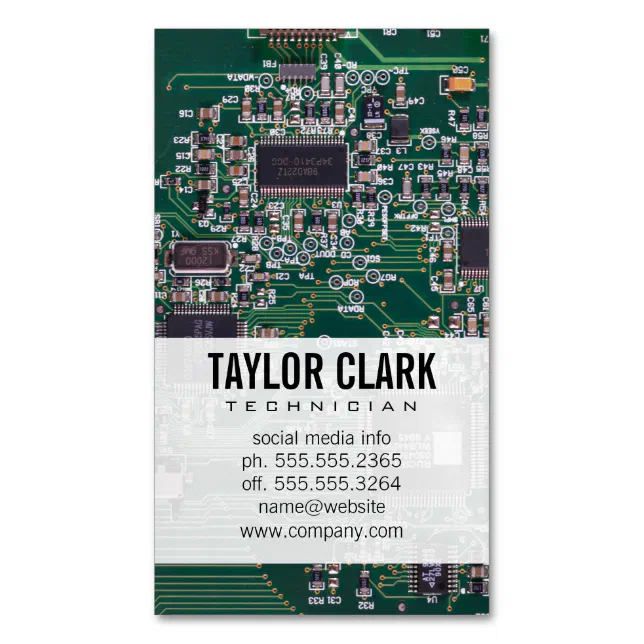 Technician | Software Engineer Business Card Magnet | Zazzle