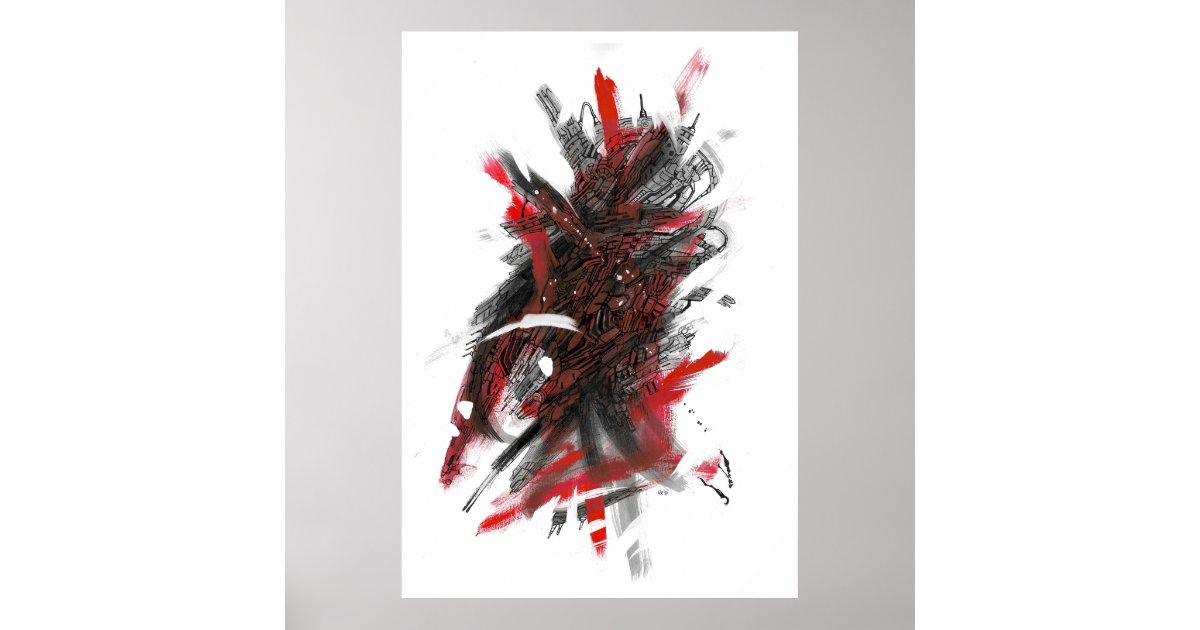 Techno galaxy painting poster | Zazzle