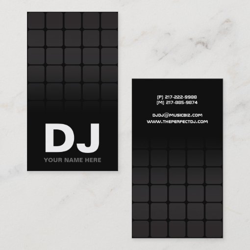 Techno Gradient DJ Business Cards | Zazzle