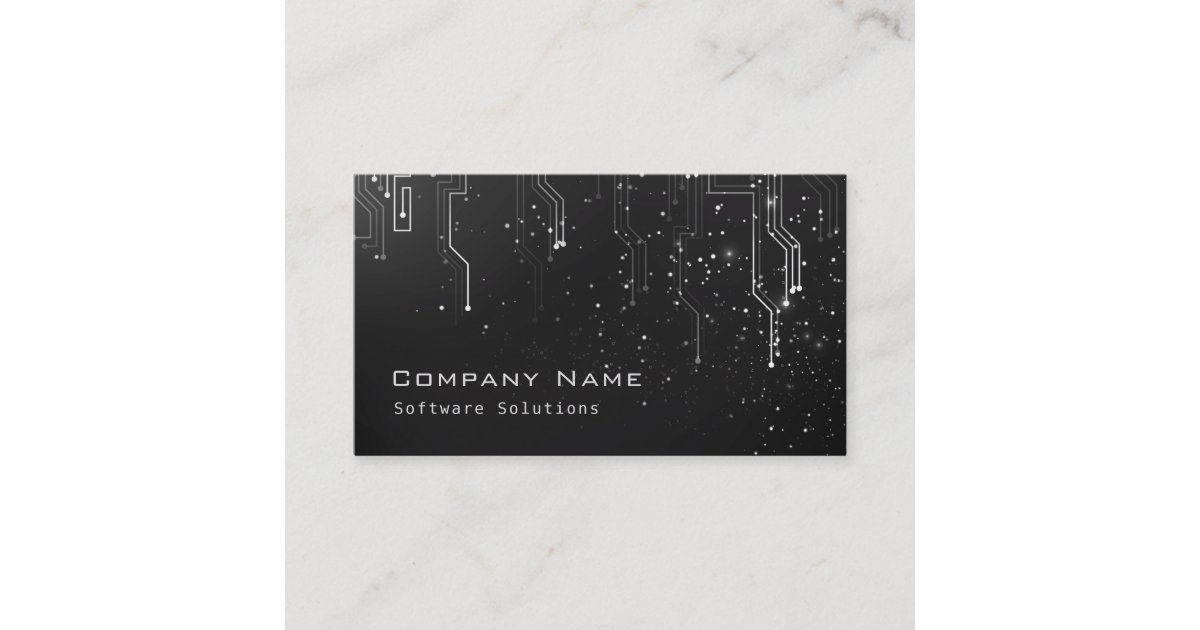 Techno Modern Design Business Card - Black & White | Zazzle