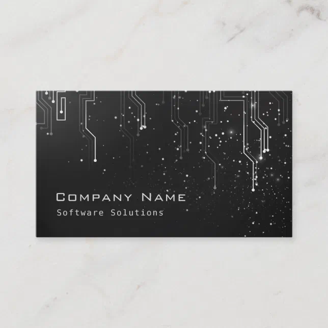 Techno Modern Design Business Card - Black & White | Zazzle