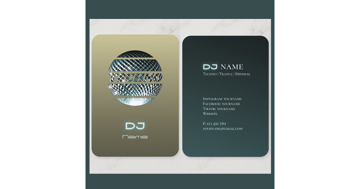 Techno music DJ Business Card | Zazzle