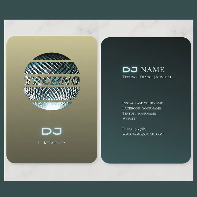 Techno music DJ Business Card | Zazzle