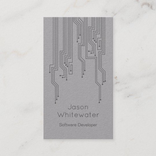 Techno Sleek Style Business Card - Grey | Zazzle.com