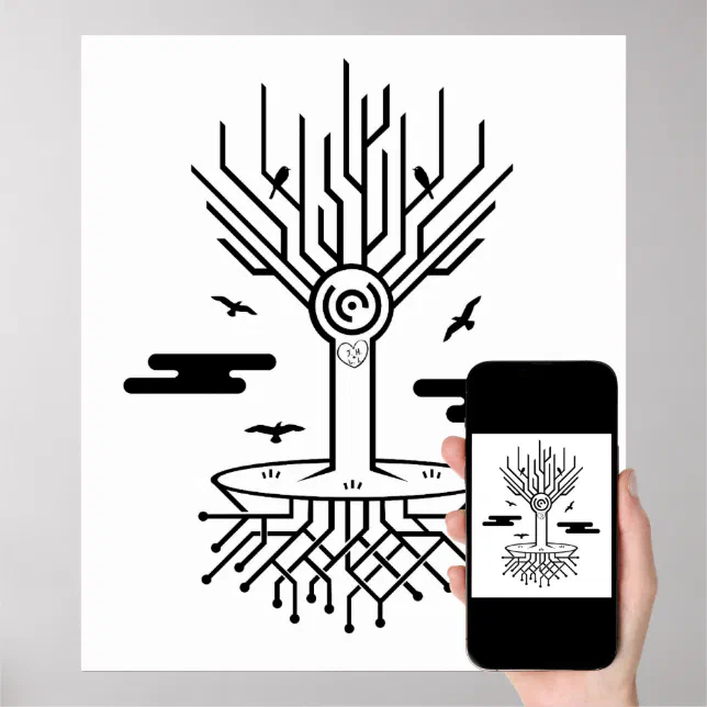 Techno Tree Poster | Zazzle