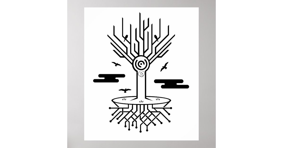 Techno Tree Poster | Zazzle