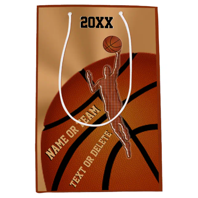 Techno vs Vintage Basketball Gift Bags PERSONALIZE | Zazzle
