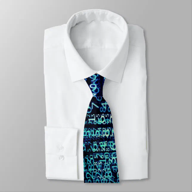 Technology Matrix Binary Code Blue Green Neck Tie | Zazzle