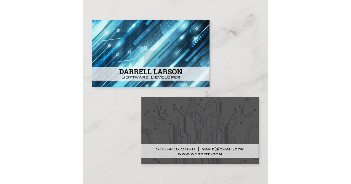 Technology Numbers Background Business Card | Zazzle
