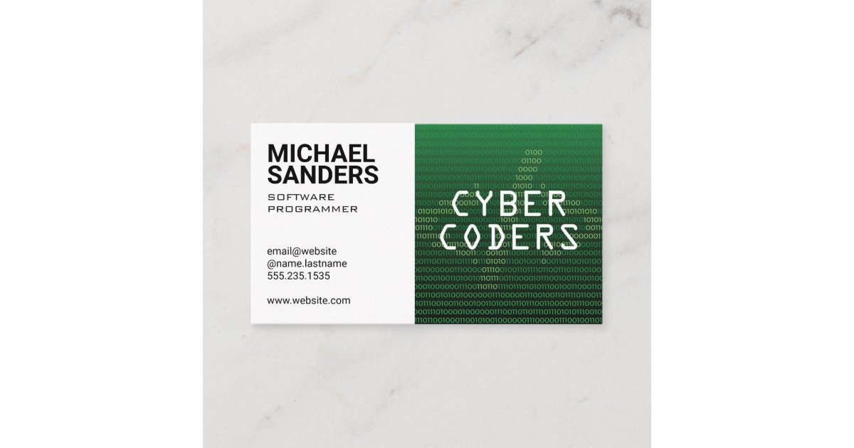 Technology | Programmer | Binary Code Business Card | Zazzle