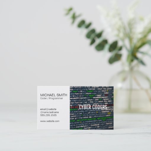 Technology | Programmer | Coder Business Card | Zazzle
