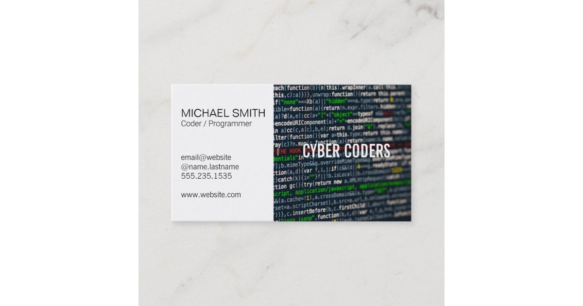 Technology | Programmer | Coder Business Card | Zazzle
