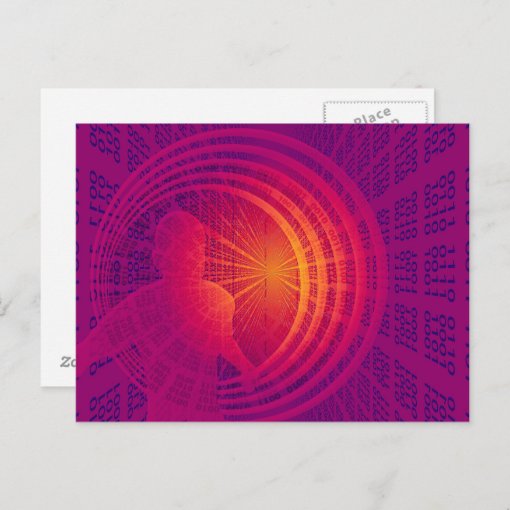 Technology Themed Binary Code Postcard | Zazzle