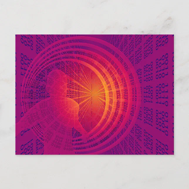 Technology Themed Binary Code Postcard | Zazzle