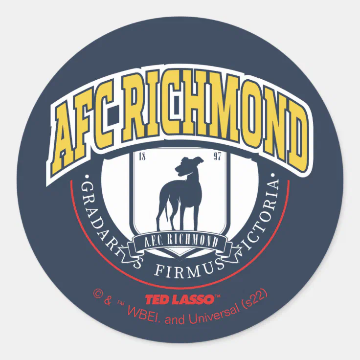 Ted Lasso | AFC Richmond Athletic Circle Badge Classic Round Sticker ...