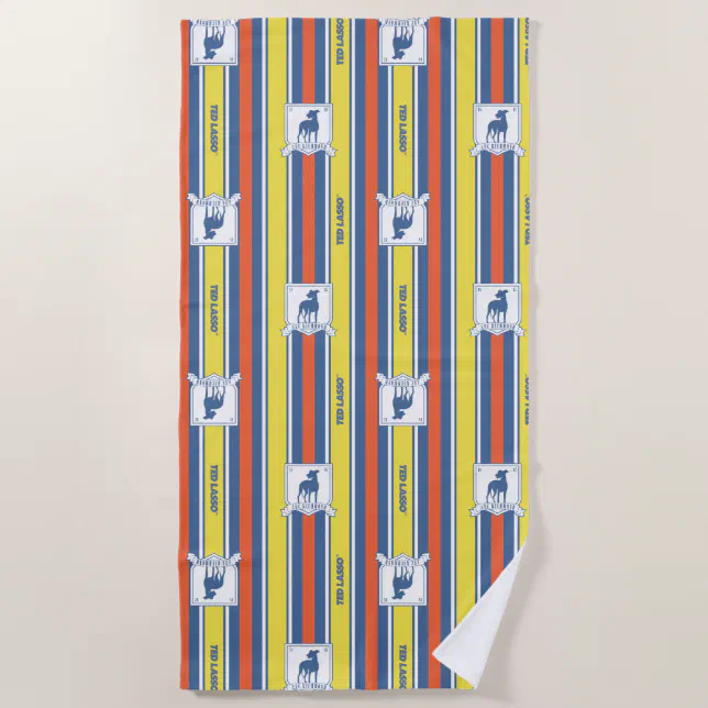 Ted Lasso | AFC Richmond Logo Stripe Pattern Beach Towel | Zazzle