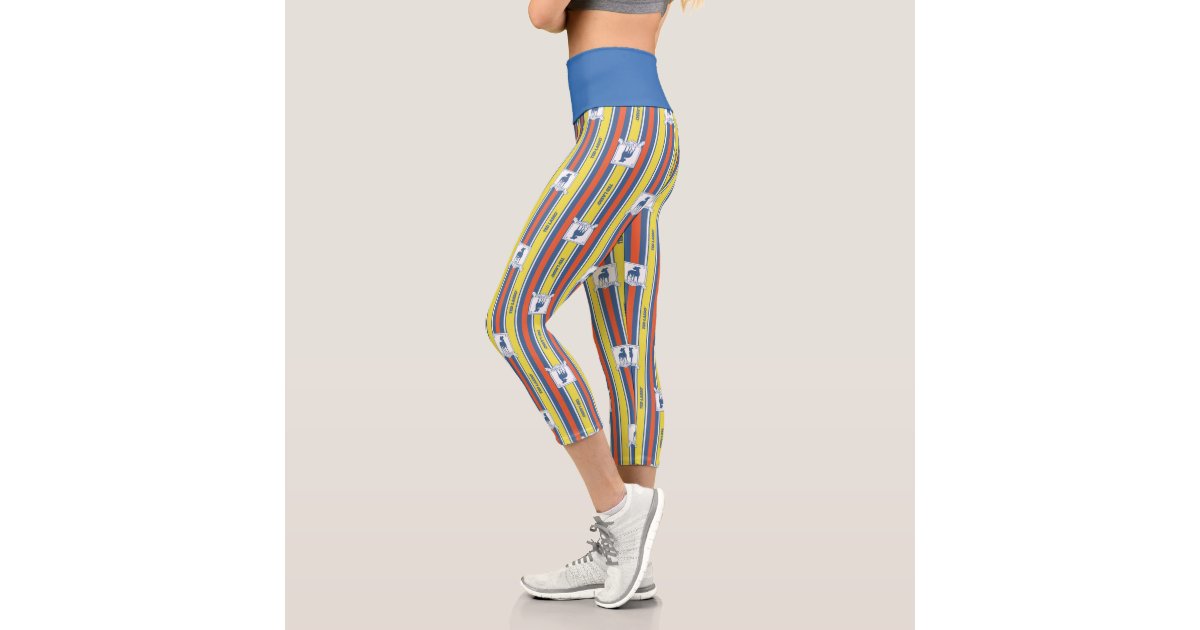 Ted Lasso | AFC Richmond Logo Stripe Pattern Capri Leggings | Zazzle