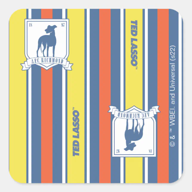 Ted Lasso | AFC Richmond Logo Stripe Pattern Square Sticker | Zazzle