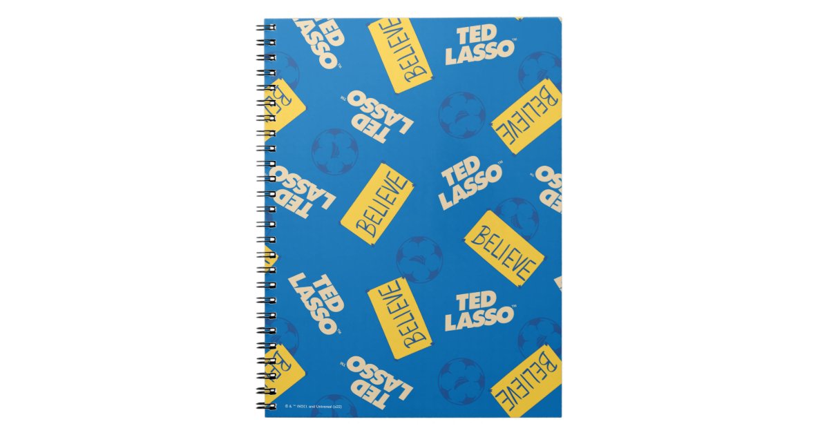 Ted Lasso | Believe Sign and Ball Toss Pattern Notebook | Zazzle