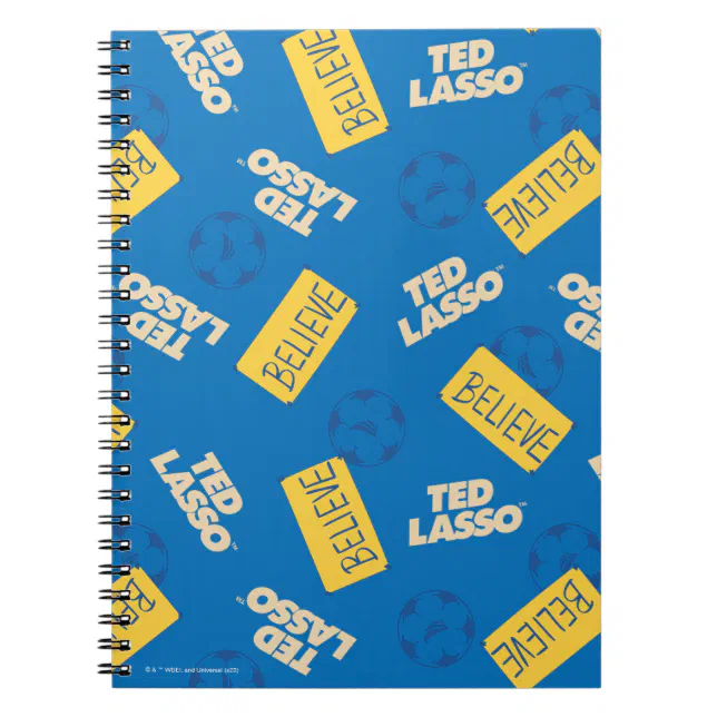 Ted Lasso | Believe Sign and Ball Toss Pattern Notebook | Zazzle