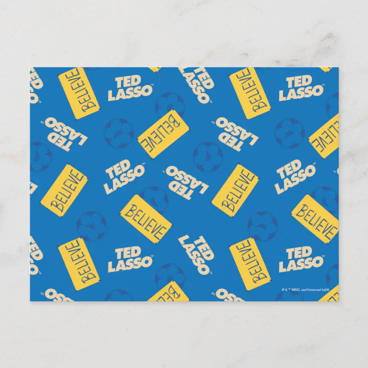Ted Lasso | Believe Sign and Ball Toss Pattern Postcard | Zazzle