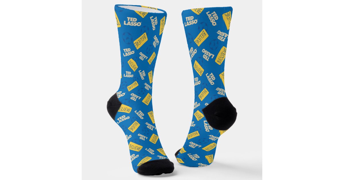 Ted Lasso | Believe Sign and Ball Toss Pattern Soc Socks | Zazzle