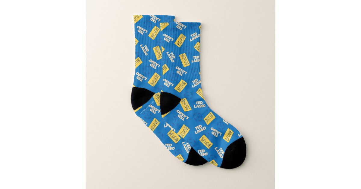 Ted Lasso | Believe Sign and Ball Toss Pattern Socks | Zazzle