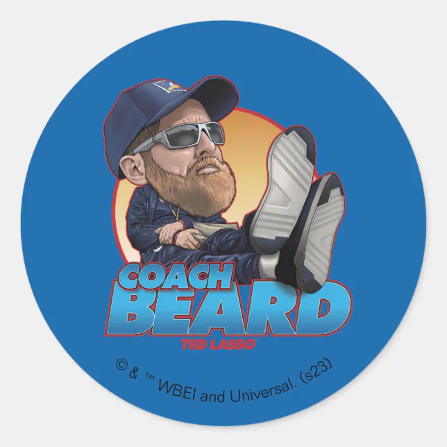 Ted Lasso | Coach Beard Bobblehead Classic Round Sticker | Zazzle