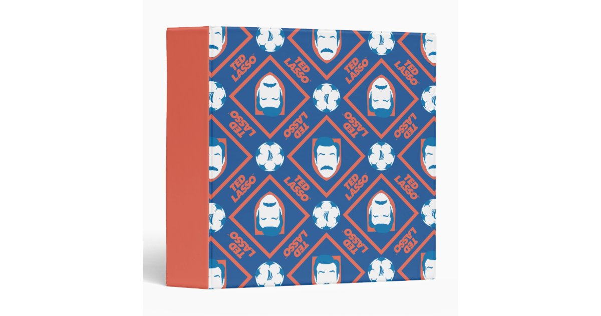 Ted Lasso | Face and Ball Diamond Pattern 3 Ring Binder | Zazzle