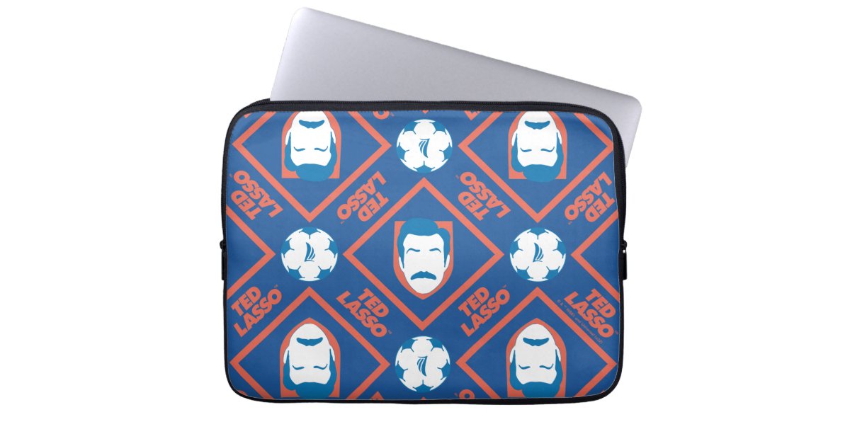 Ted Lasso | Face and Ball Diamond Pattern Laptop Sleeve | Zazzle