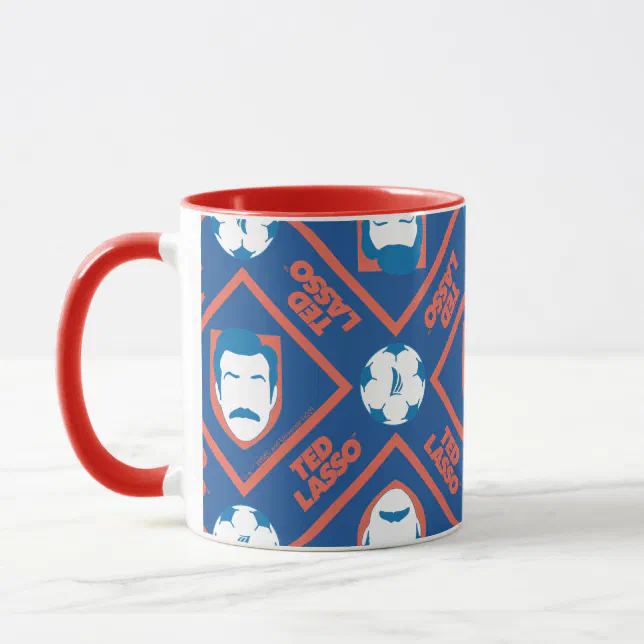 Ted Lasso | Face and Ball Diamond Pattern Mug | Zazzle