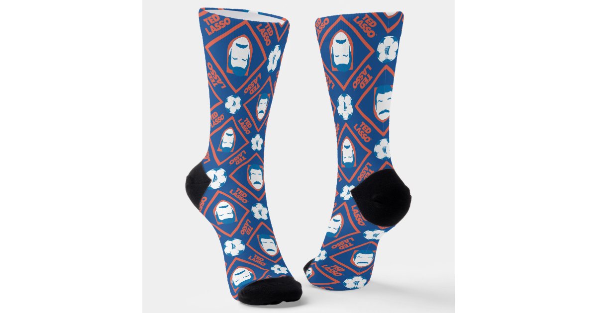 Ted Lasso | Face and Ball Diamond Pattern Socks | Zazzle