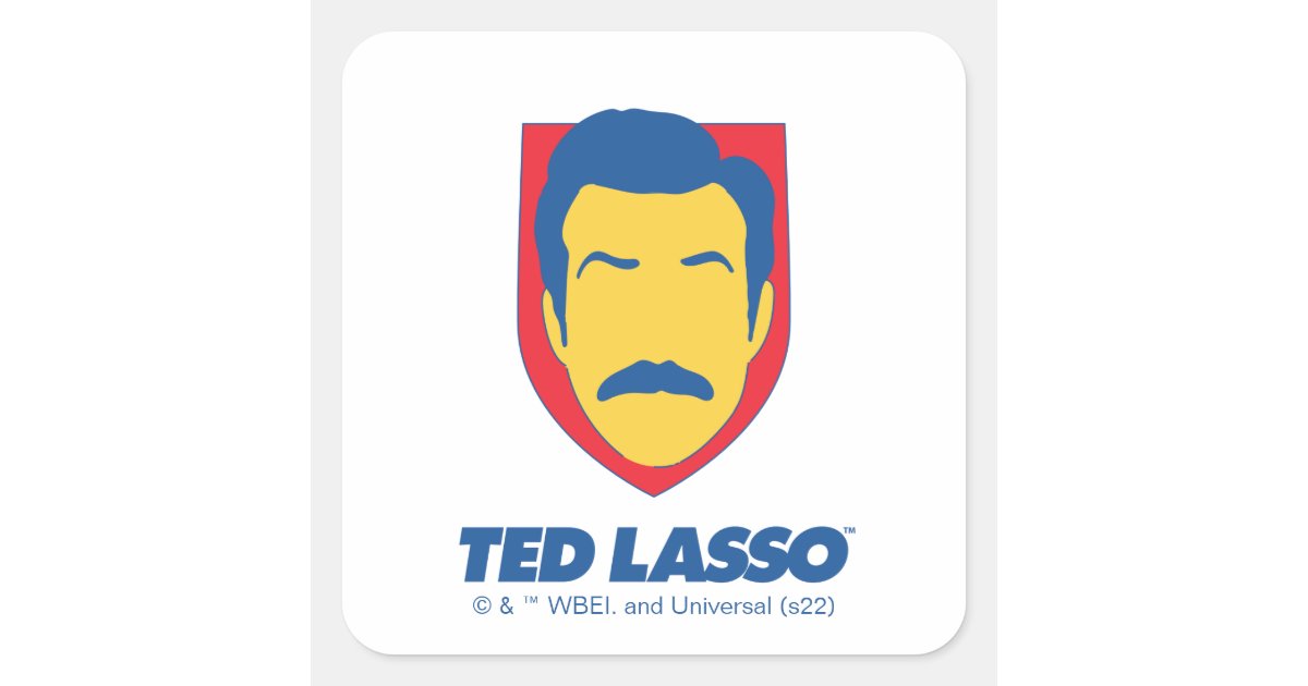 Ted Lasso | Face Icon Square Sticker | Zazzle