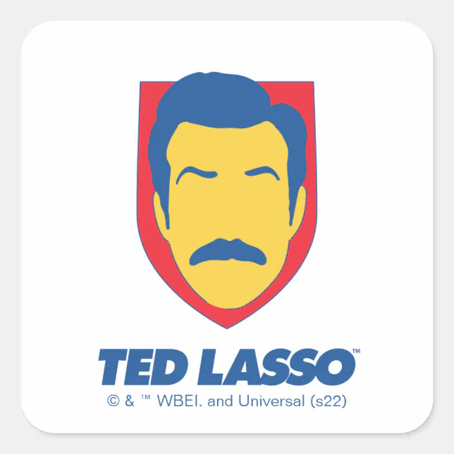 Ted Lasso | Face Icon Square Sticker | Zazzle