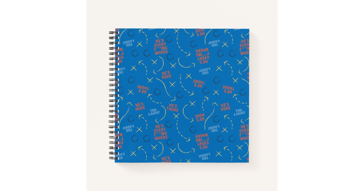 Ted Lasso | He's Here He's There Playbook Pattern Notebook | Zazzle
